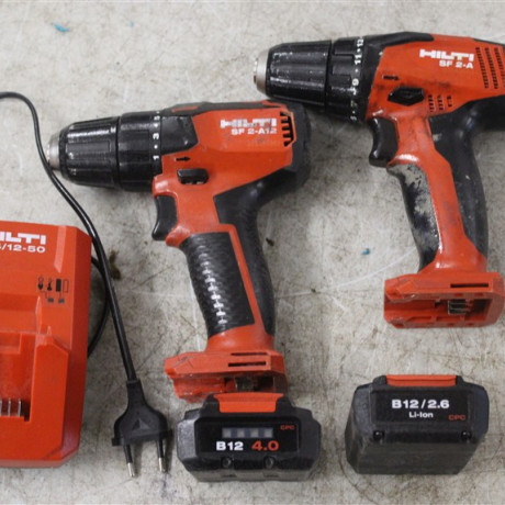 TOIMIVAT HILTI SF 2-A12 , SF 2-A + AKUT + LATURI myydään ei hylätä (et2) | Konkurssihuutokauppa